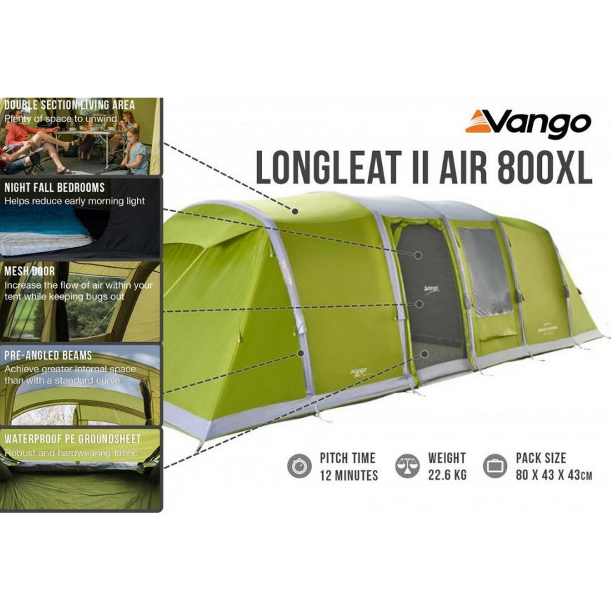 Палатка Vango Longleat II Air 800XL | 4camping.bg