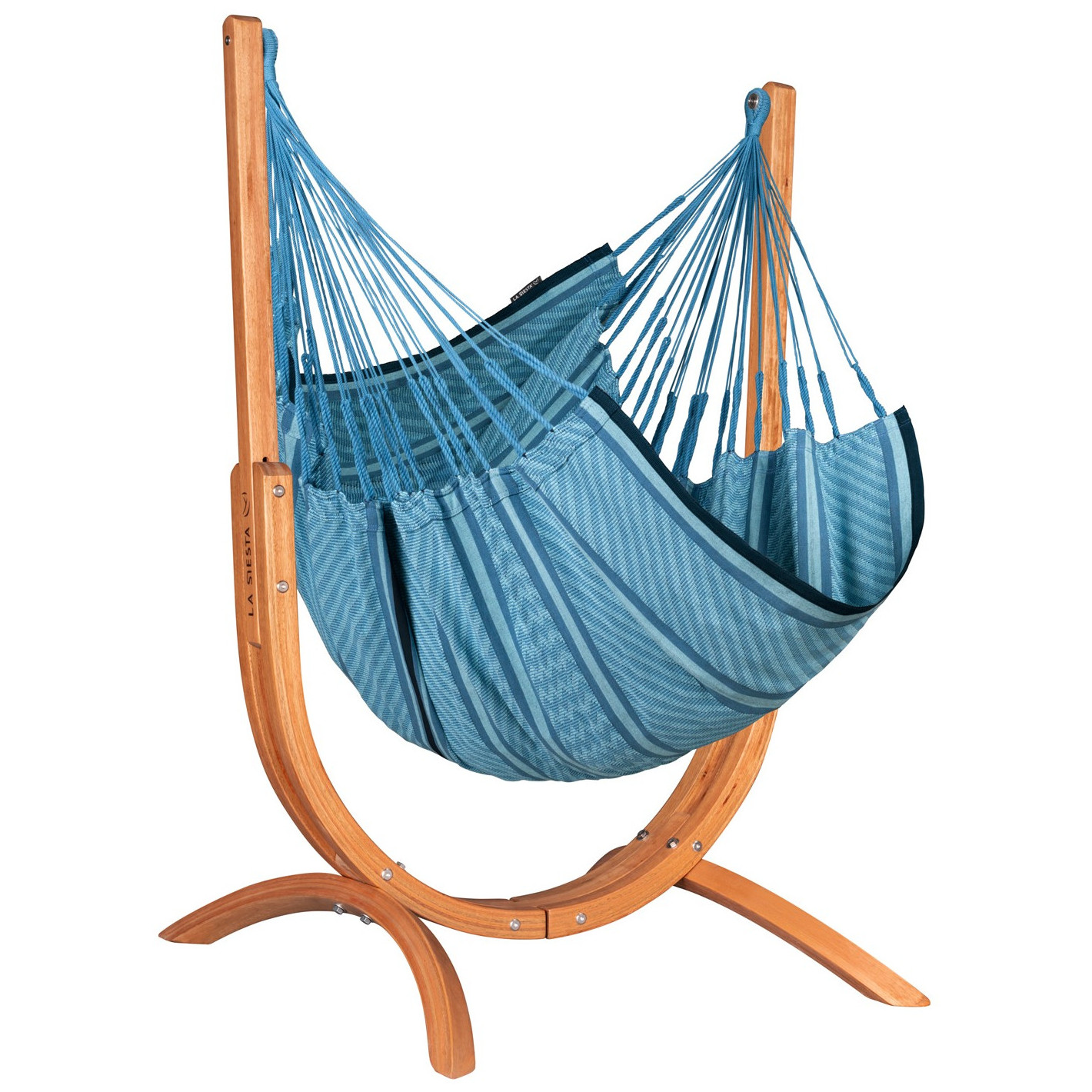 Люлеещ се стол със стойка La Siesta Udine Organic Blue Zebra | 4camping.bg