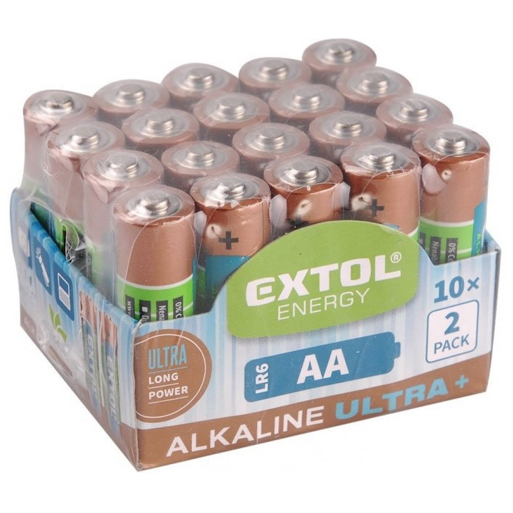 Батерия Extol Алкални AA 20 бр. | 4camping.bg
