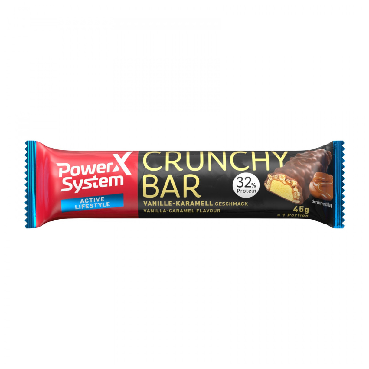 Бар Power System Crunchy Bar 32% Vanilla with Crunchy Caramel 45g ...